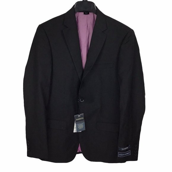 Zanetti | Suits & Blazers | Zanetti Wool Blazer Porto Suit Jacket Black ...